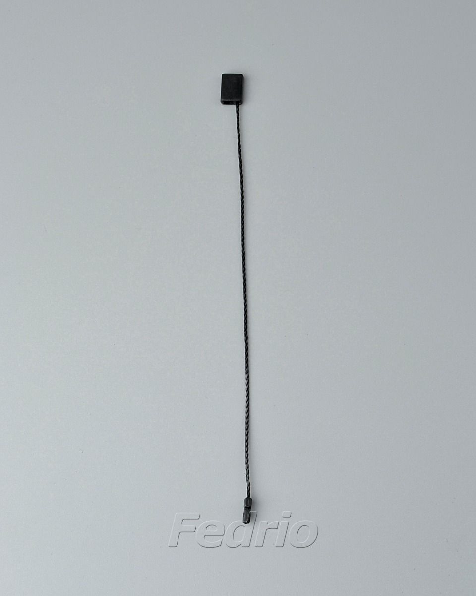 Black hang tag string with plastic locker HTS025 - Fedrio.com